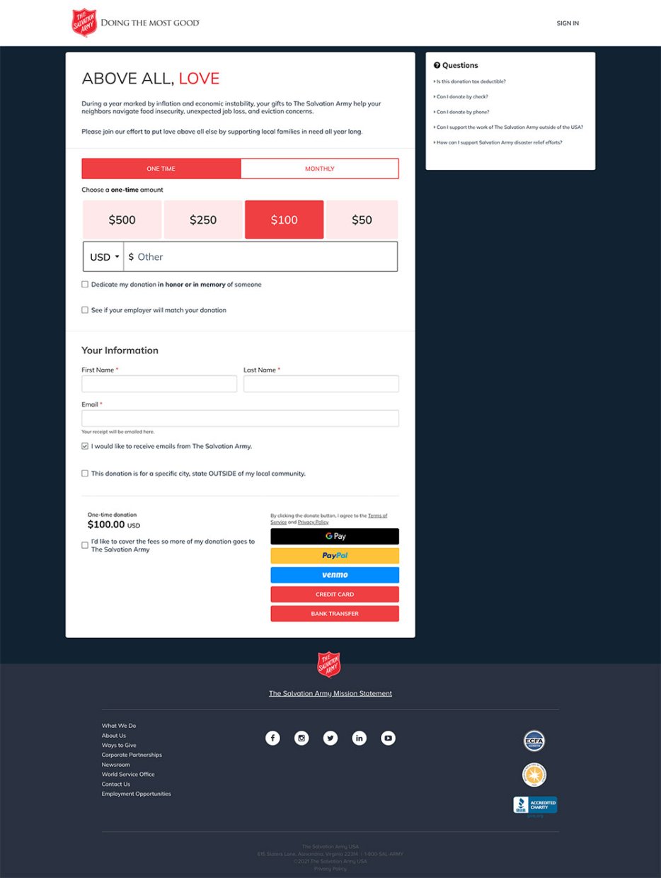 EDUCO | The 14 Best Non-Profit Donate Page Examples